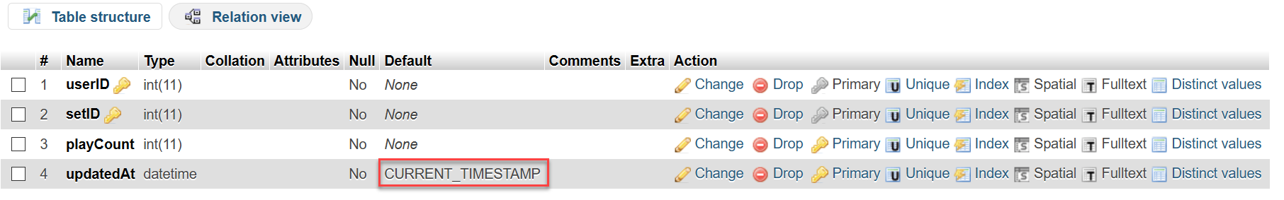 Mysql How To Automatically Update Timestamp Column In Phpmyadmin When A Row Is Edited Chris