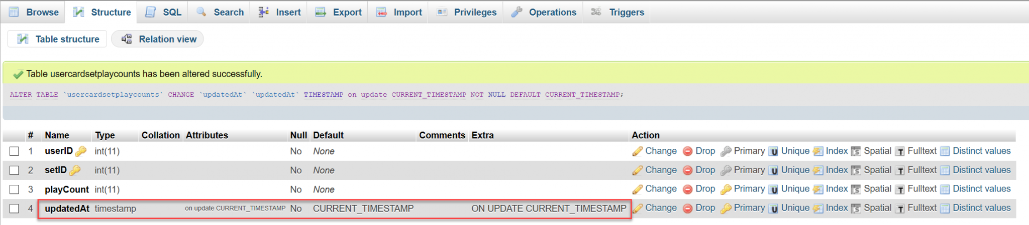 Mysql How To Automatically Update Timestamp Column In Phpmyadmin When A Row Is Edited Chris 4673